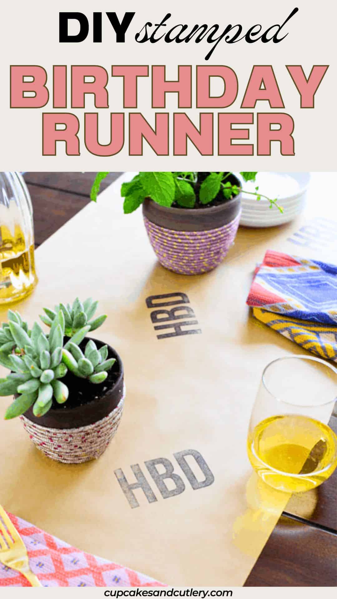 DIY Table Runner Birthday Idea - Cupcakes and Cutlery