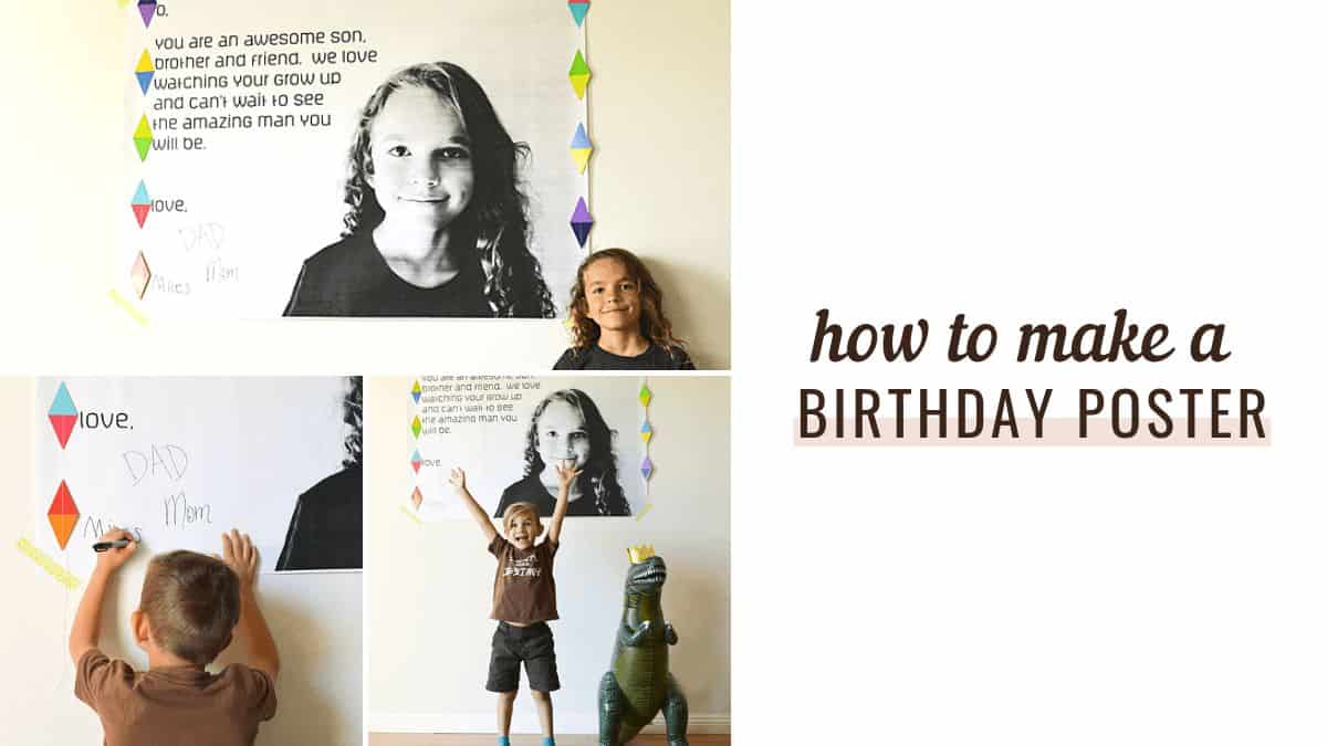 DIY Homemade Birthday Poster with Photo Idea - Cupcakes and Cutlery