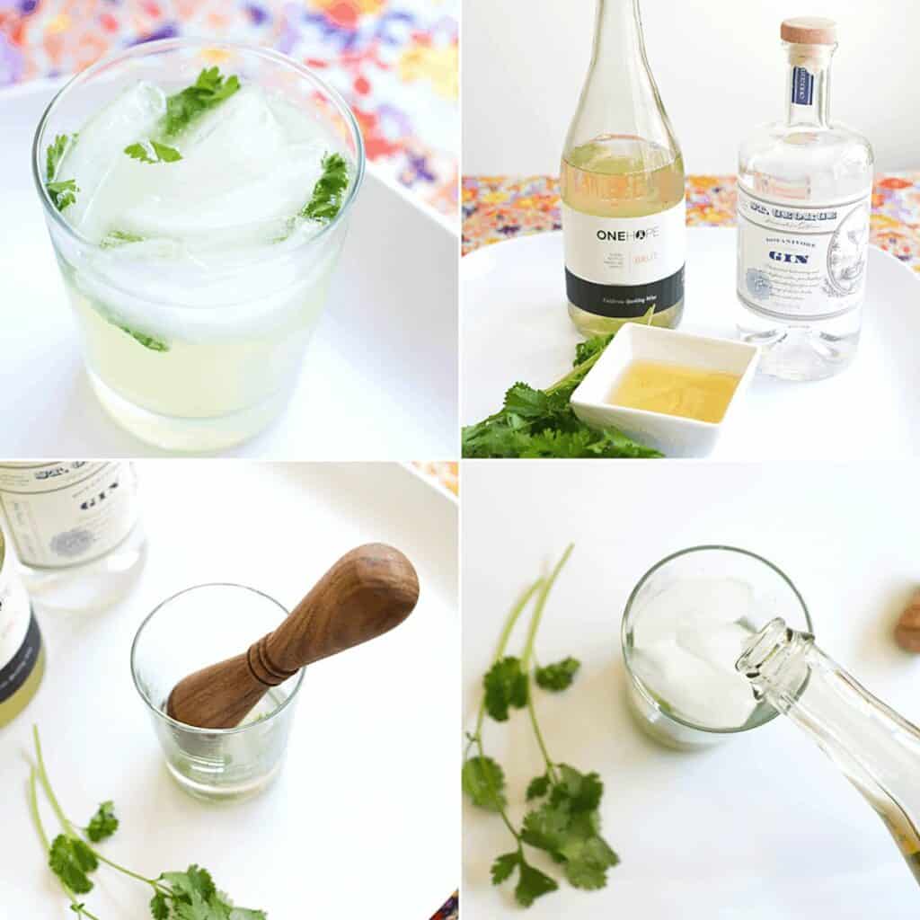 Gin Cocktail Recipe with Sparkling Wine - Cupcakes and Cutlery