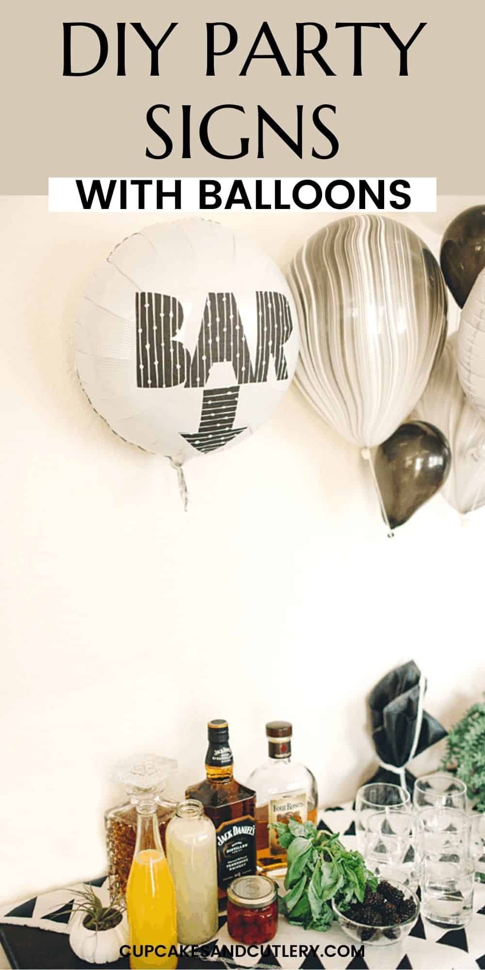 DIY Balloon Sign for a Party (Easy Balloon Decoration) - Cupcakes and ...