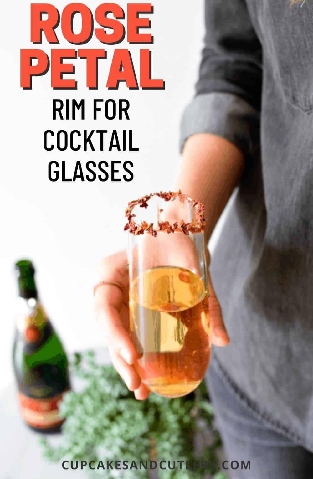 Dried Rose Petal Cocktail Rim Idea for Champagne - Cupcakes and Cutlery