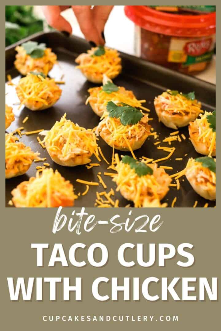 Baked Chicken Taco Cups Appetizer Recipe in Phyllo