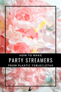 DIY Ruffled Plastic Tablecloth Streamers For Parties | Cupcakes and Cutlery