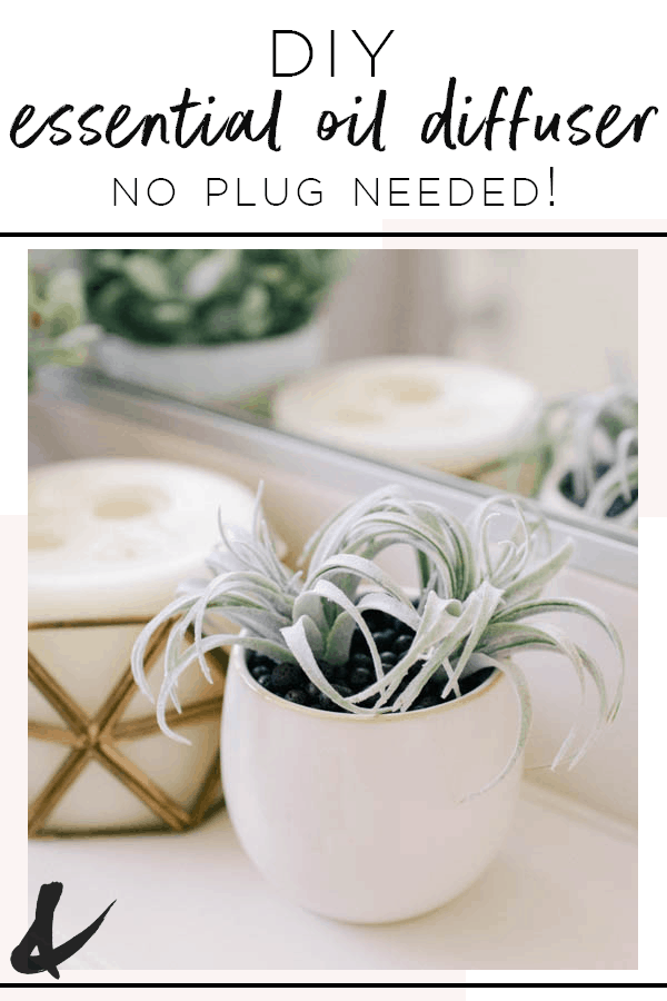 DIY Oil Diffuser with Lava Stone and Faux Succulent | Cupcakes and Cutlery