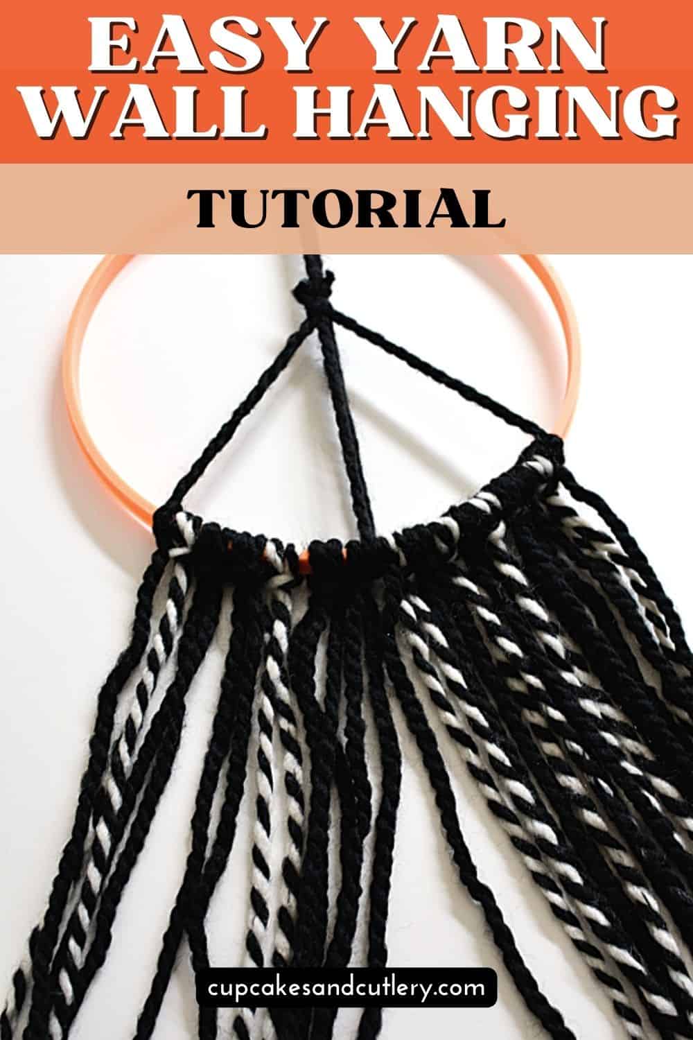 DIY Yarn Wall Hanging Kid's Craft - Cupcakes and Cutlery