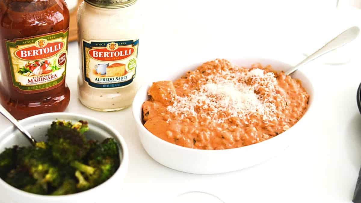 Easy Rosa Sauce with Chicken and Farro for Valentine's Day Dinner at Home