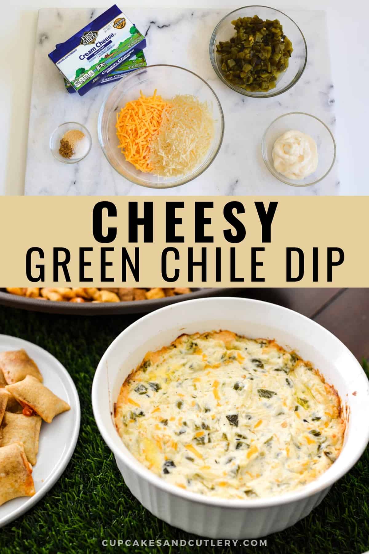 Hot and Cheesy Green Chile Dip Recipe - Cupcakes and Cutlery