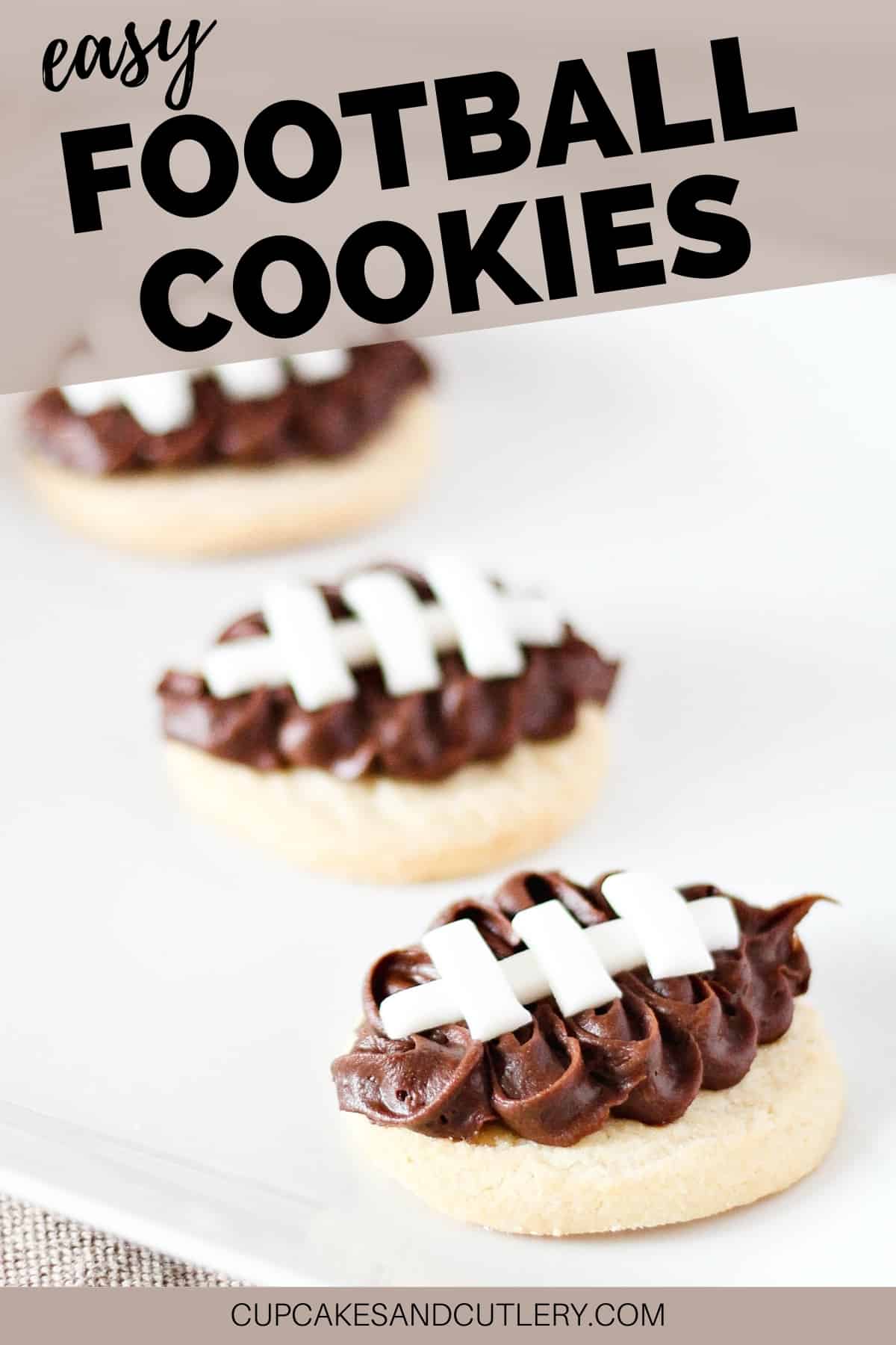 Easiest Ever Football Sugar Cookies for Non-Decorators - Cupcakes and ...