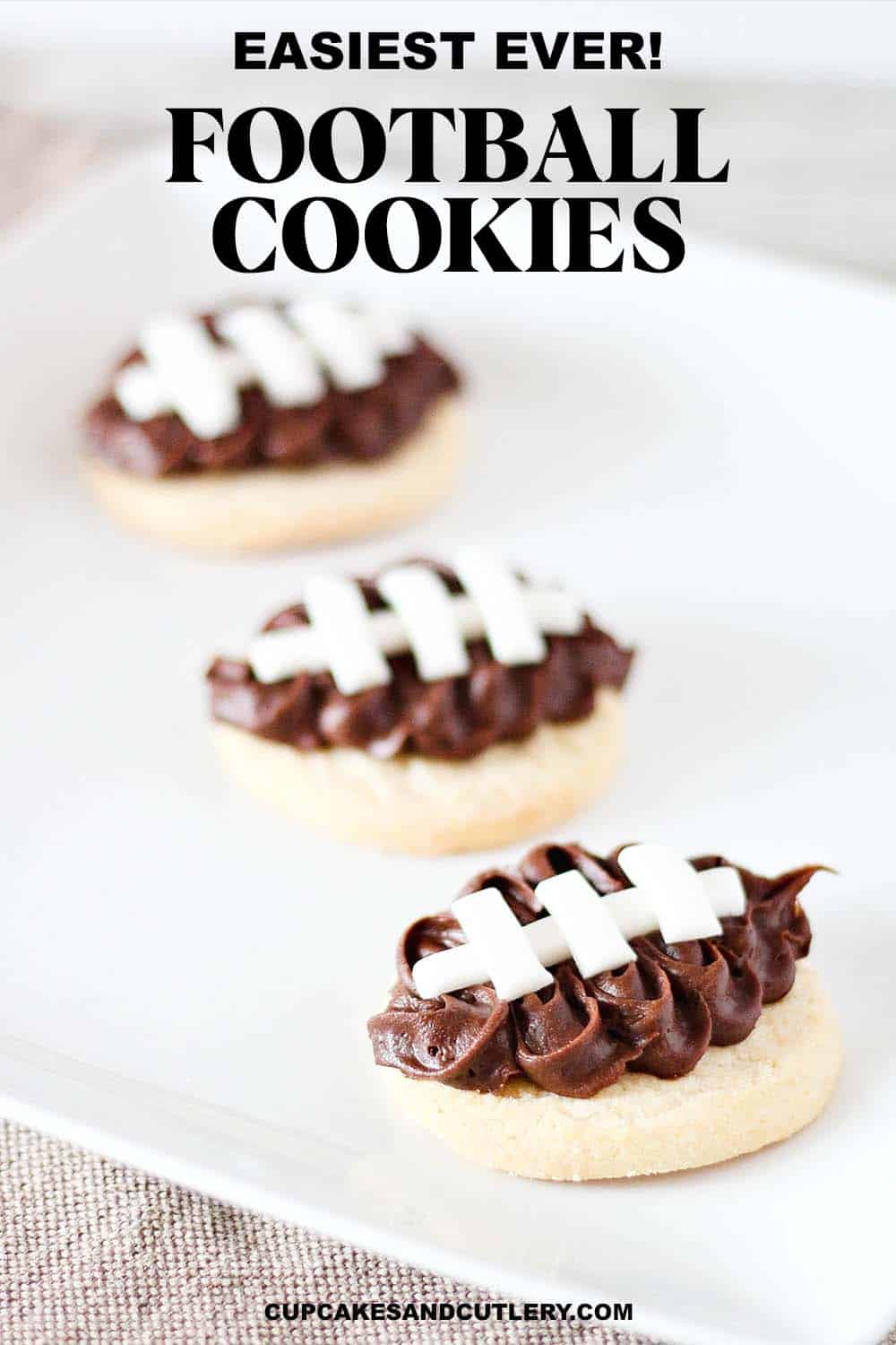 Easiest Ever Football Sugar Cookies for Non-Decorators - Cupcakes and ...
