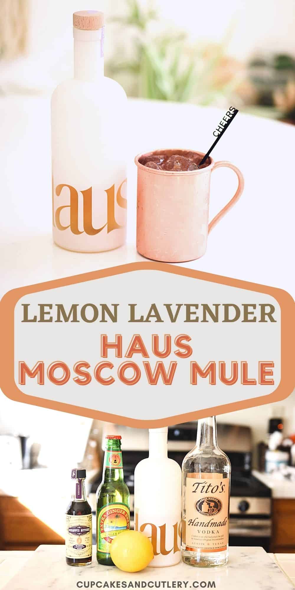 Lemon Lavender Moscow Mule Recipe with Haus - Cupcakes and Cutlery