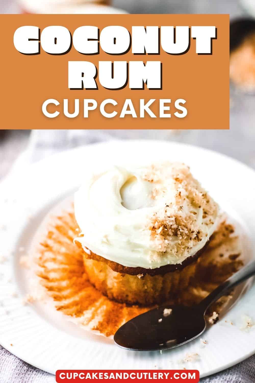 Coconut Rum Cupcakes with Coconut Frosting