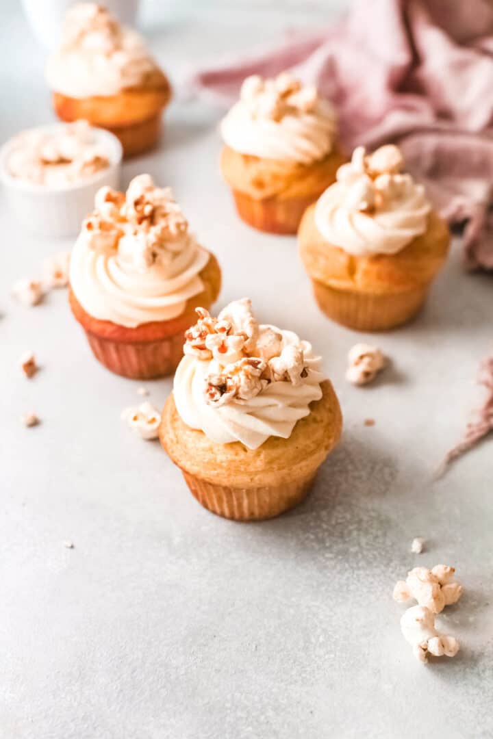 Scrumptious Caramel Popcorn Cupcakes Recipe - Cupcakes and Cutlery