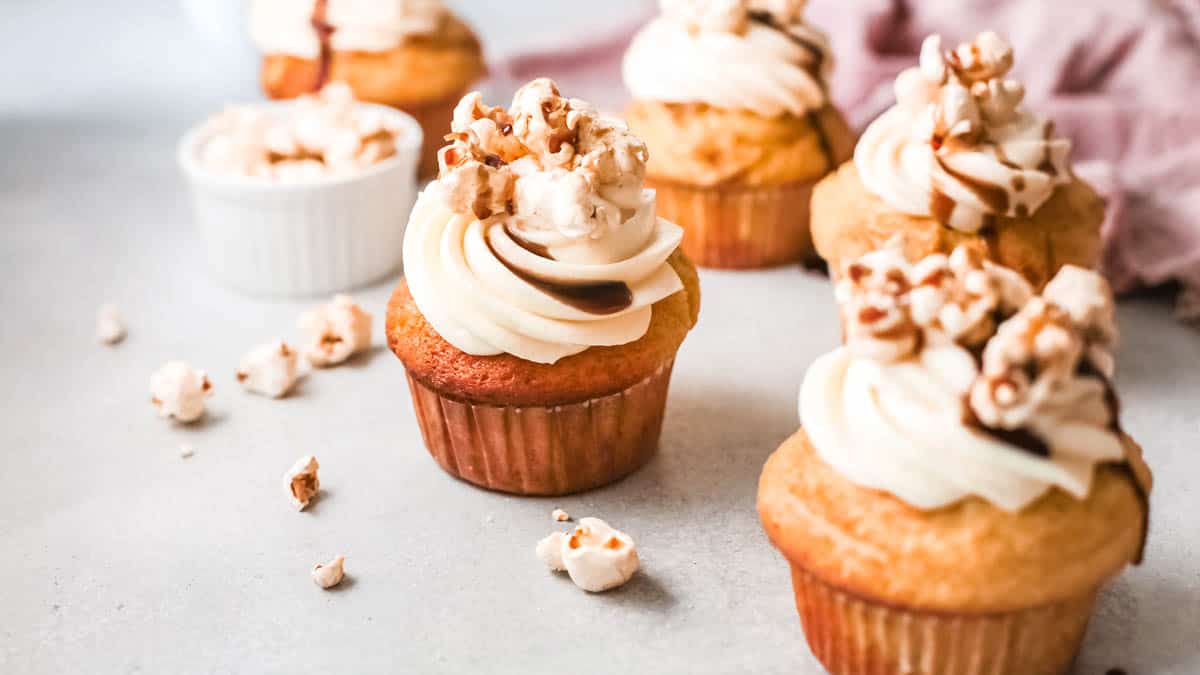 Scrumptious Caramel Popcorn Cupcakes Recipe - Cupcakes and Cutlery