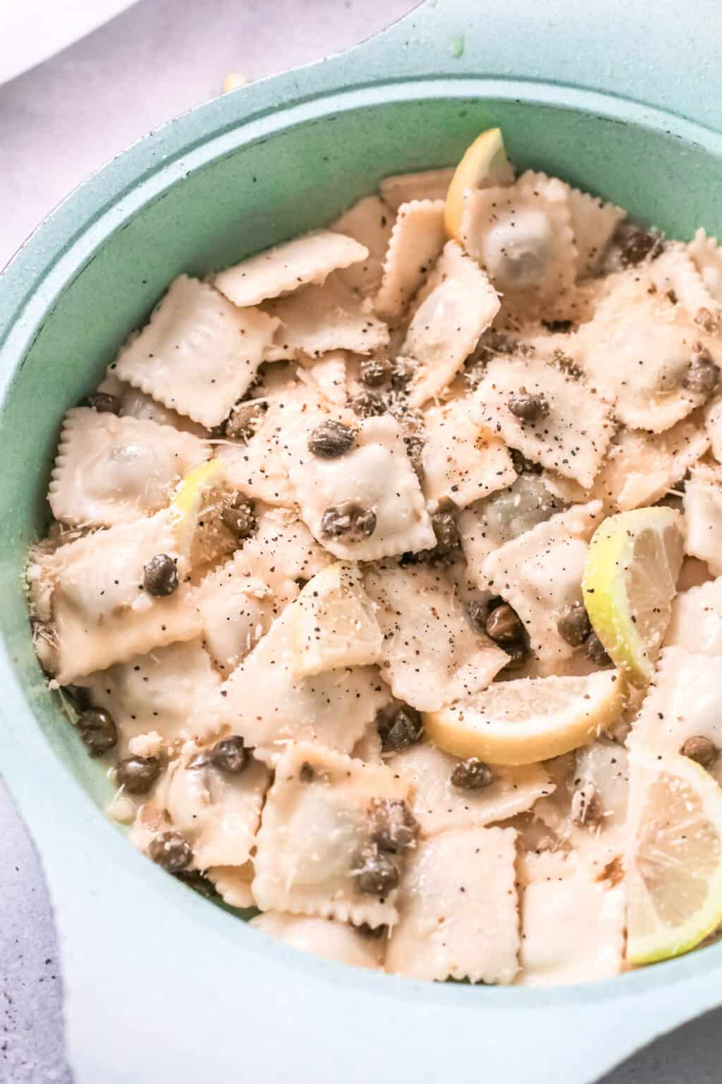 Easy Ravioli with Lemon Butter Sauce Recipe and Capers - Cupcakes and ...