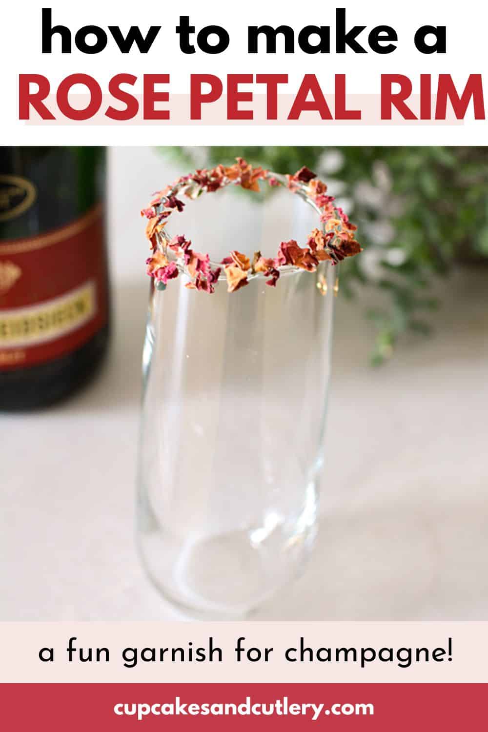 How to make a Pretty Dried Rose Petal Rim for a Glass of Champagne ...