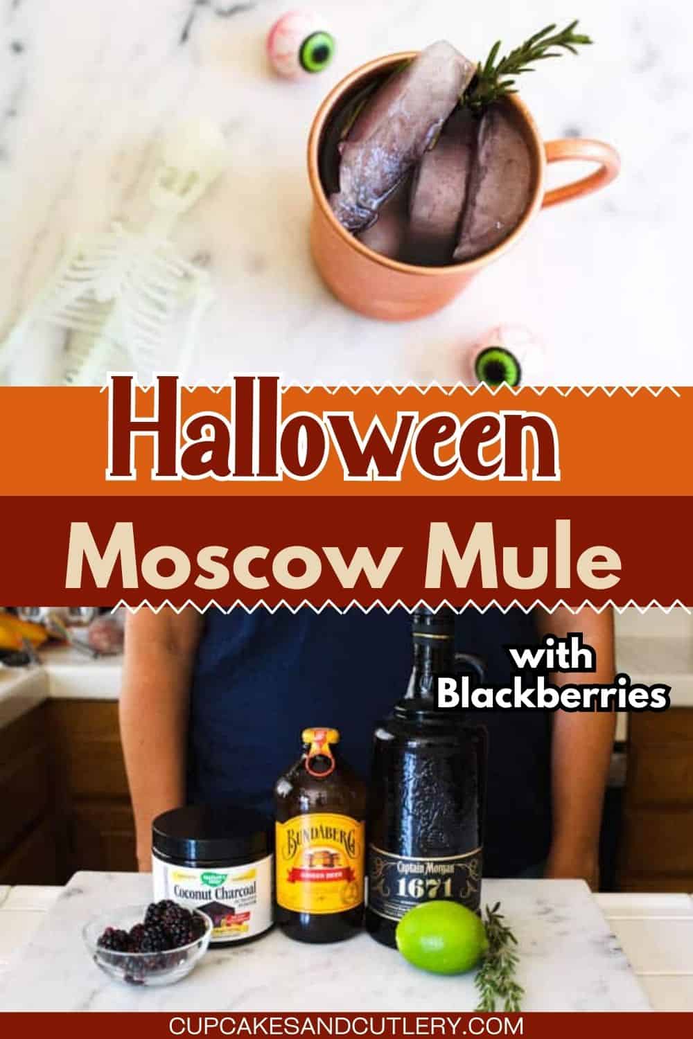 Blackberry Mule Recipe (Halloween Moscow Mule) - Cupcakes and Cutlery