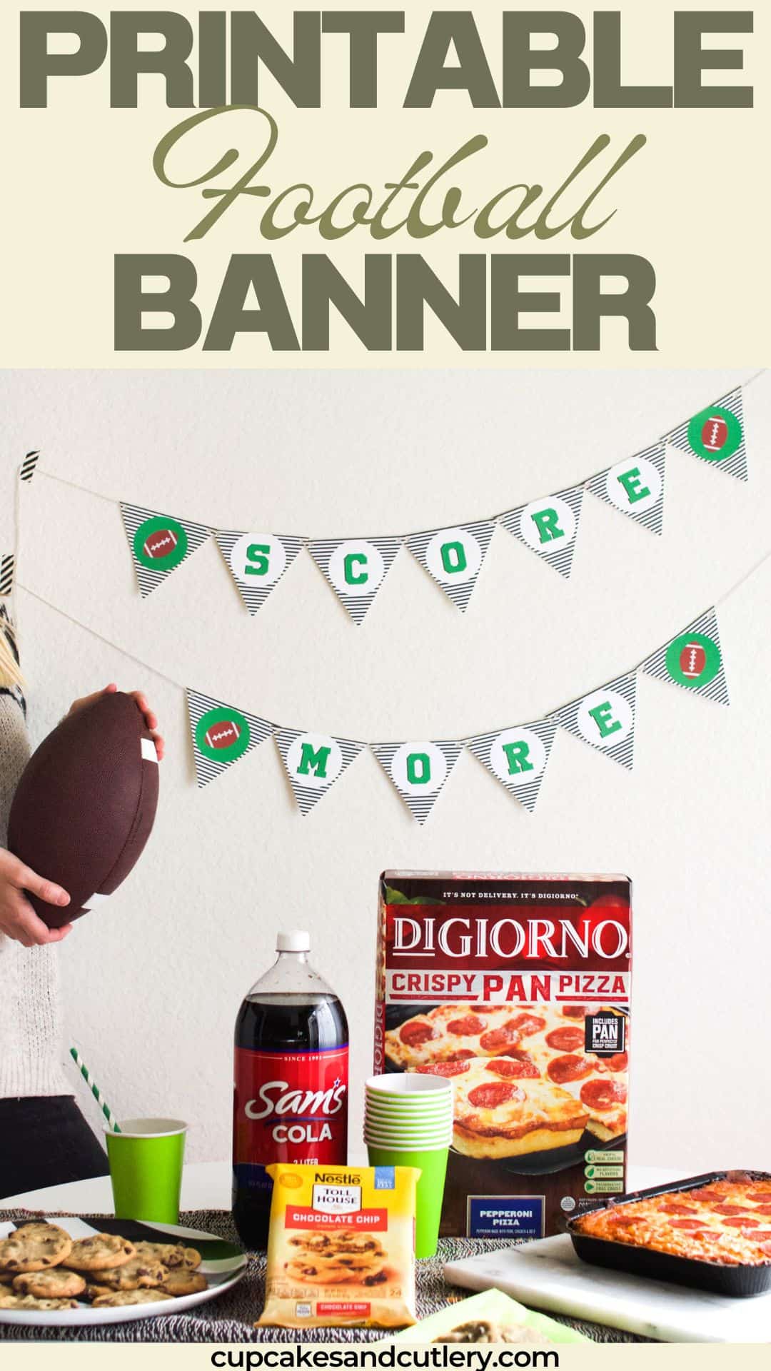 Printable Football Banner for a Game Day Party - Cupcakes and Cutlery