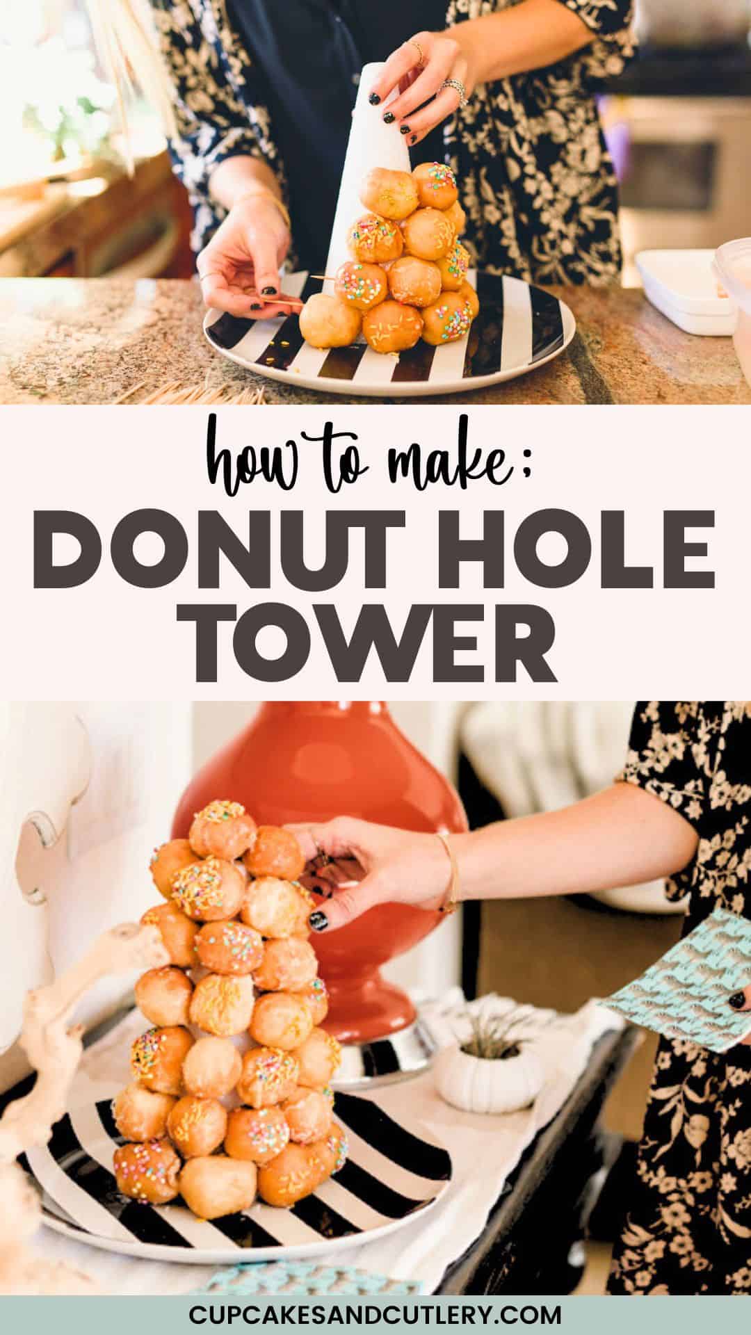 Donut Hole Tower : DIY Croquembouche with Donuts