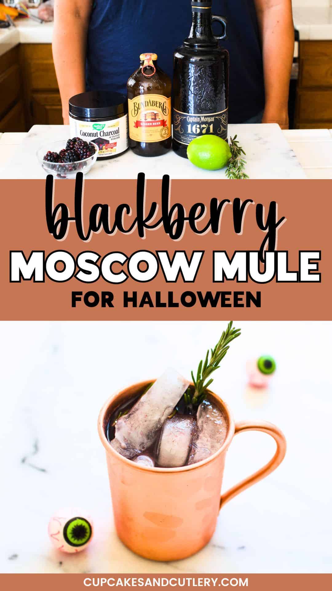 Halloween Moscow Mule with Blackberries Recipe