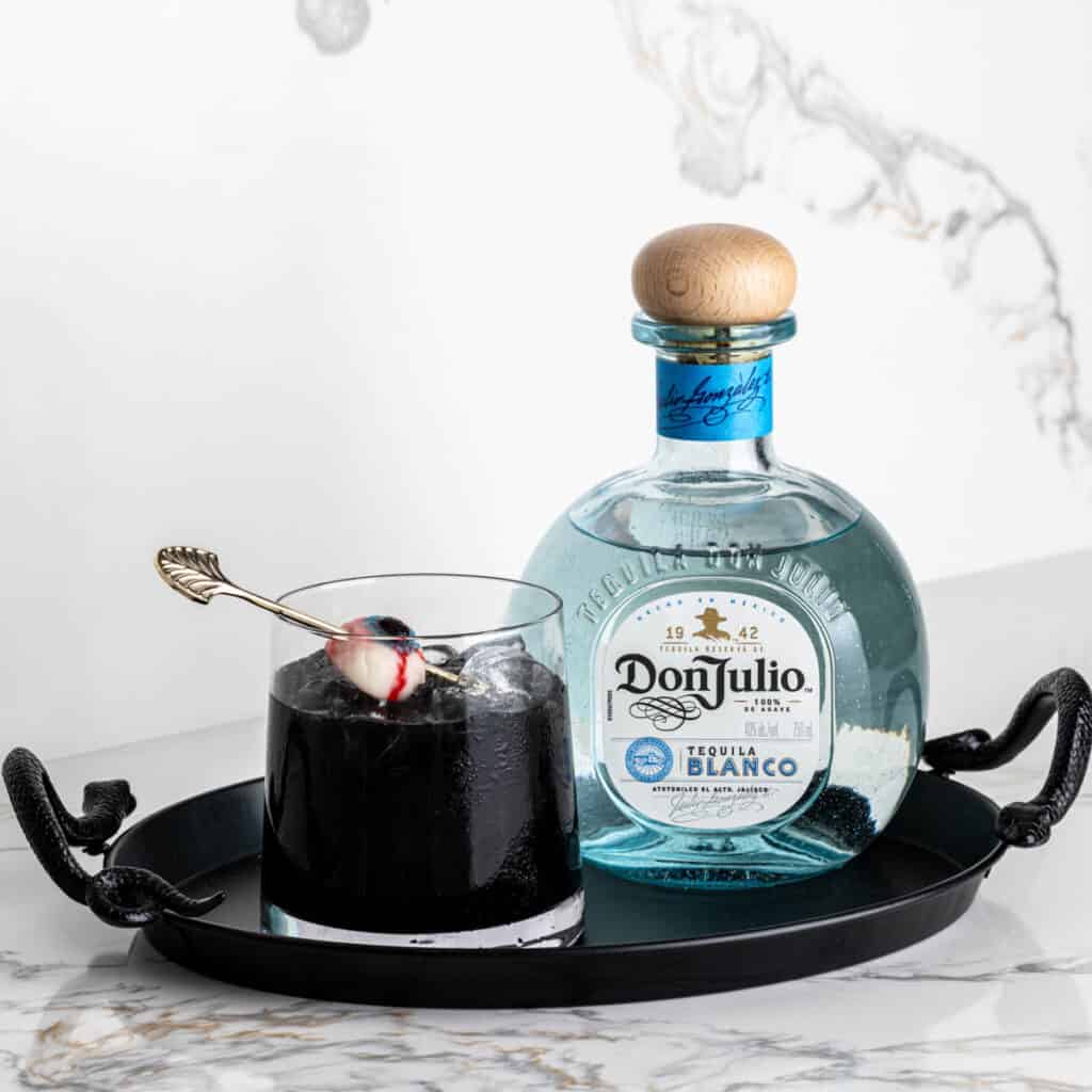 Easy Black Tequila Cocktail Recipe for Halloween